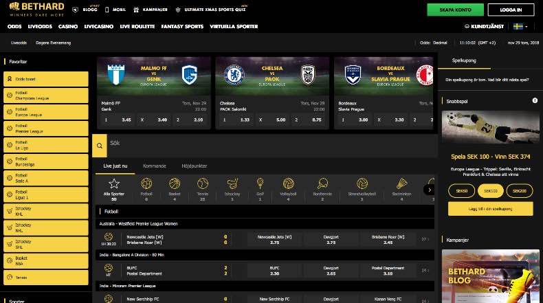 Bethard bonus 1000 kr » bonuskod, Zlatan, odds, casino, stream